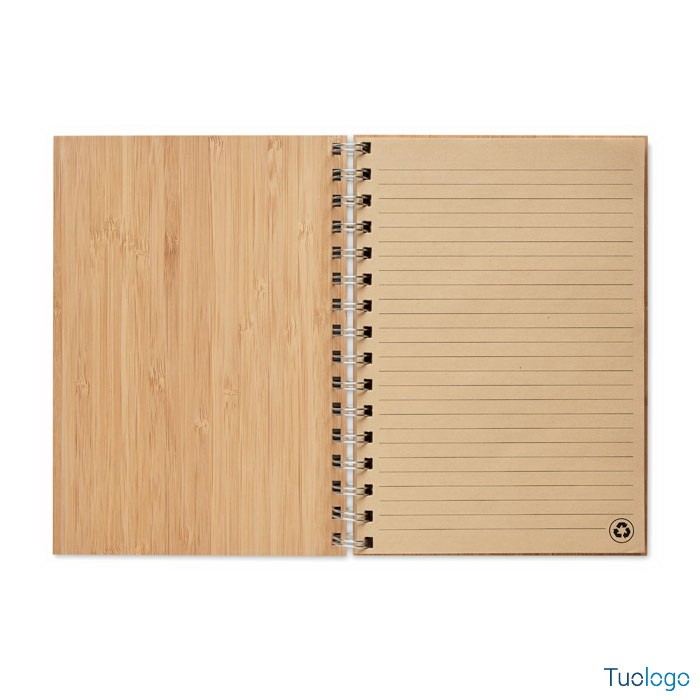 Bloc notes bamboo Niebla col tuo logo - Gadget Personalizzati